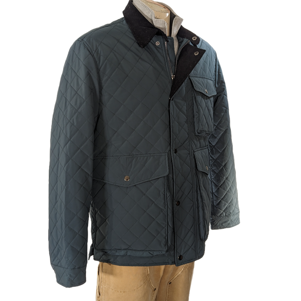 Robert Graham Quilted Slate Blue Jacket Sz L NWT $398 | eBay