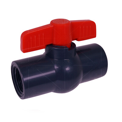 1/2 - 4 in. Gray Plastic Red T-Handle Threaded FIP PVC Ball Valve Ideal ...
