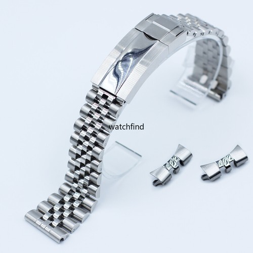 Screw Link Hollow Curved Stainless Steel Jubilee Bracelet Clasp Watch ...
