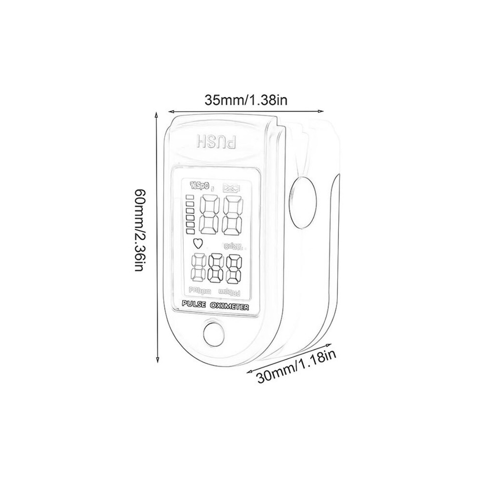 Digital Pulse Oximeter LED Finger Oximeter Heart Rate Monitor Meter ...