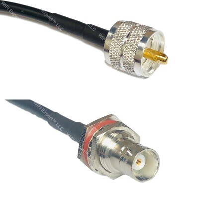 LMR240 PL259 UHF Male to BNC FEMALE BULKHEAD Coax RF Cable USA-Ship Lot ...