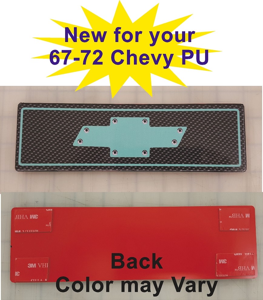 67-72 Chevy Truck Pickup Custom Radio Delete plate, 1967 1968 1969 1970 ...