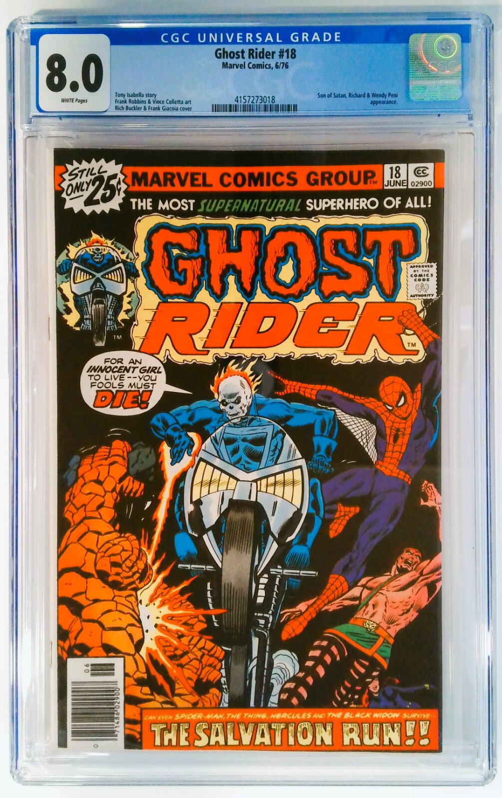 GHOST RIDER #18 CGC Graded ( 8.0 ) Marvel Comic Group | eBay