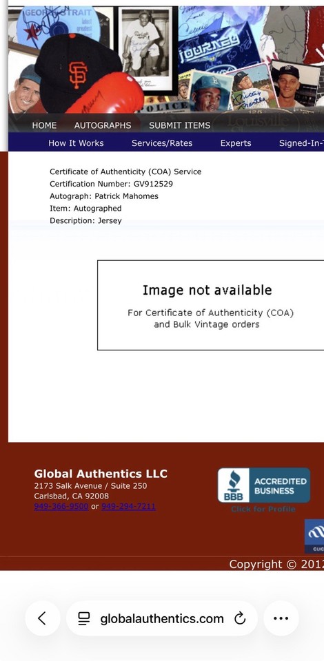 Patrick Mahomes Autographed Chiefs White Jersey XL Custom w/ GA COA | eBay