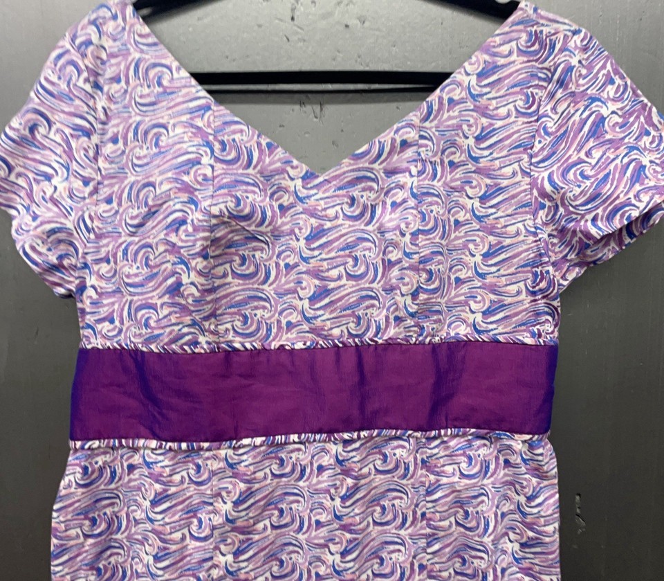 Women Mermaid Dress M/L Purple Short Sleeve Ruffle Fairy Whimsy ...