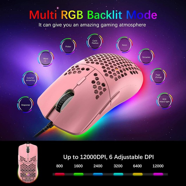 Ziyou Lang Gbt-26245-2010 M6 E-sports Mouse With RGB Lights Pink for ...