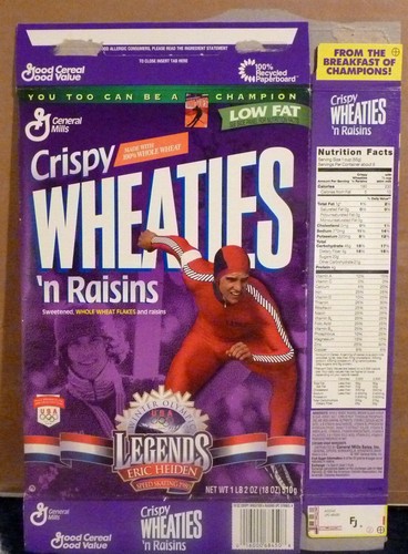 1997 Crispy Wheaties Legends, ERIC HEIDEN, Speed Skating Box, Flat, FS ...