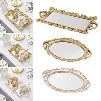 Large Decorative Mirror Display Plate Tealight Candle Holder Vanity ...