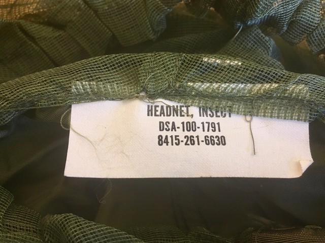 US Gi Military Army Insect Head Net 8415-261-6630 1967 Vietnam Era ...
