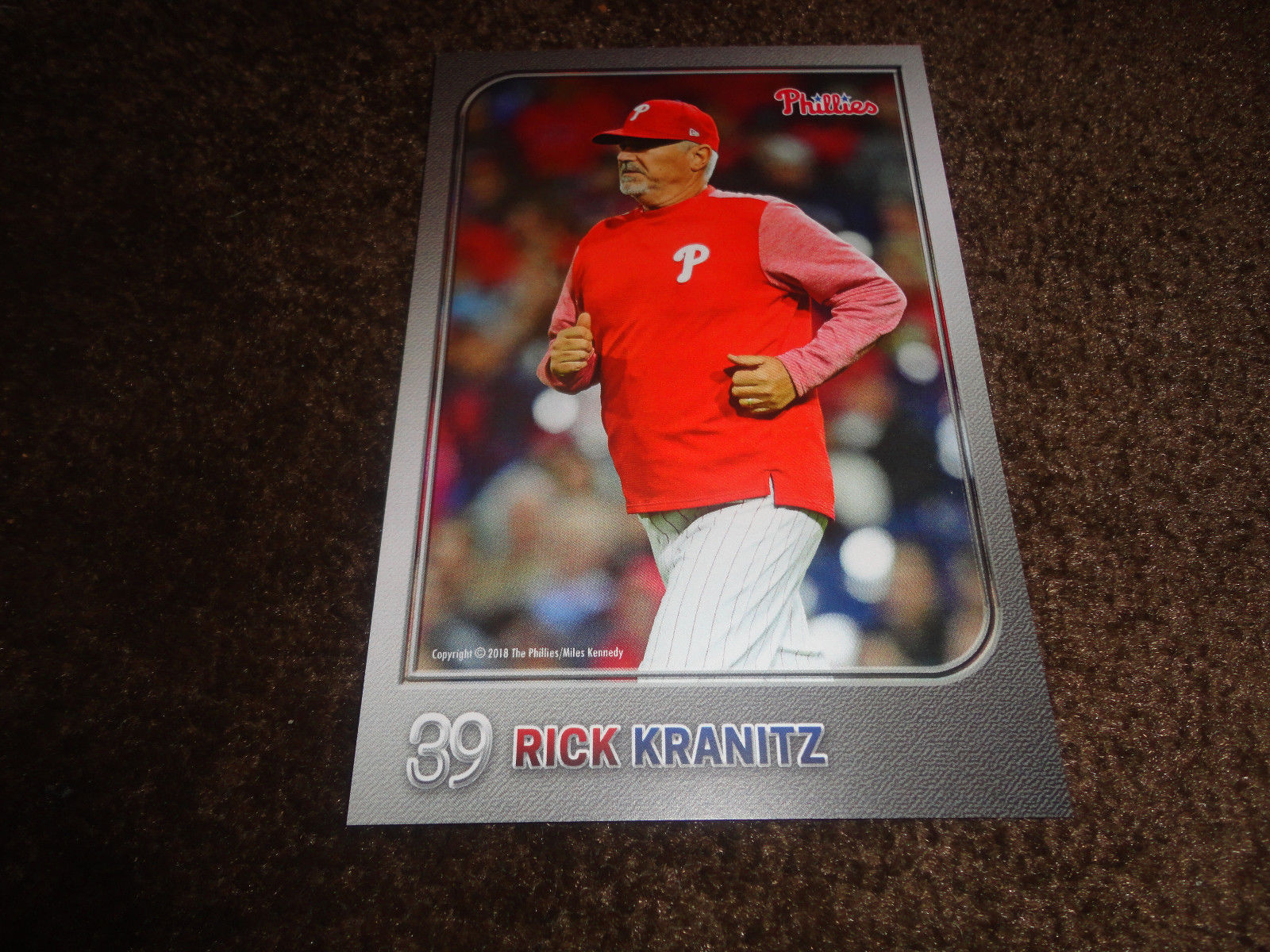 PHILLIES 2016-2017-2018 Rick Kranitz PHOTO CARD 4" X 6" SGA | eBay