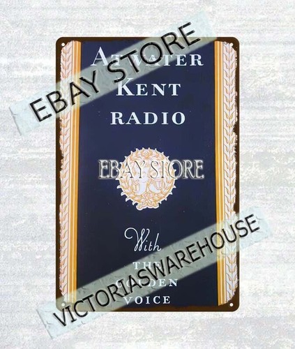 1930 Atwater Kent Radio With The Golden Voice metal tin sign kitchen ...