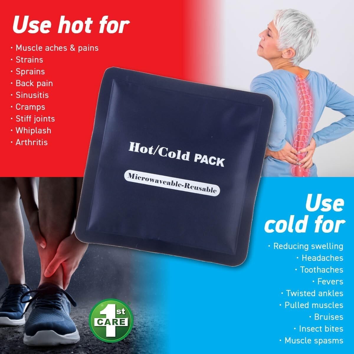 1PK Hot & Cold Pack Reusable Microwaveable Heat Ice Gel First Aid Pain ...