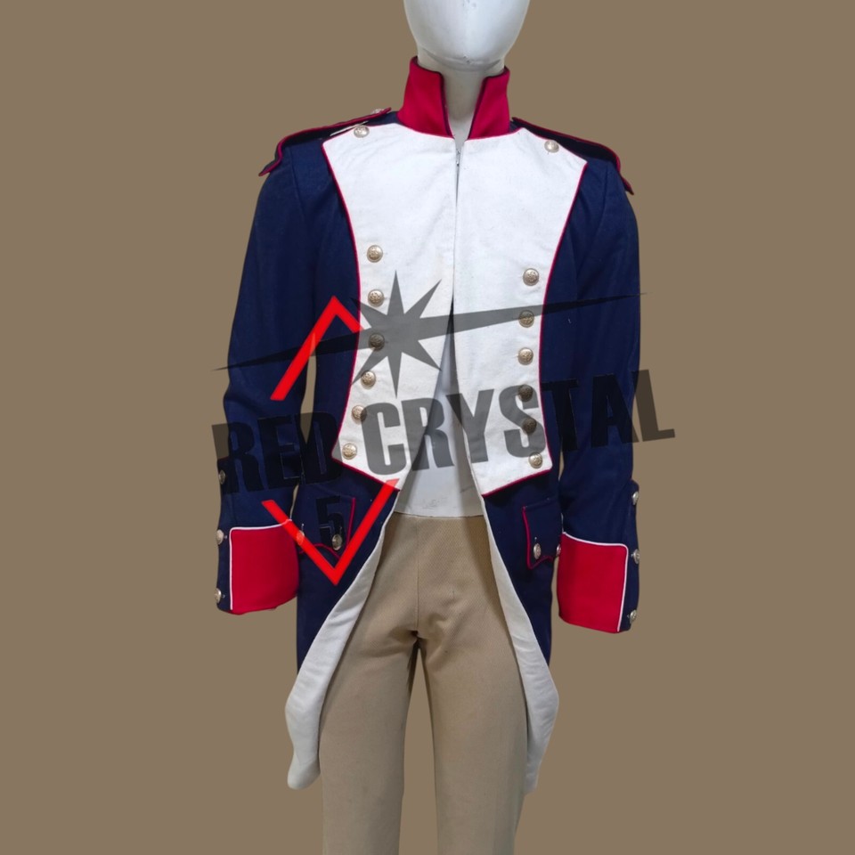 New Men's Reproduction Blue British Napoleonic Uniform Blue Wool Coat ...