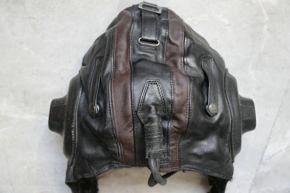 Original 1957's Air Force MIG Pilot Winter Leather Flight Helmet,Black ...