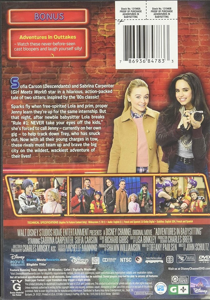 Adventures In Babysitting (DVD) Sabrina Carpenter Sofia Carson Max ...