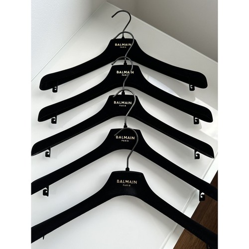 Balmain premium made in italy metal velour black hangers | eBay