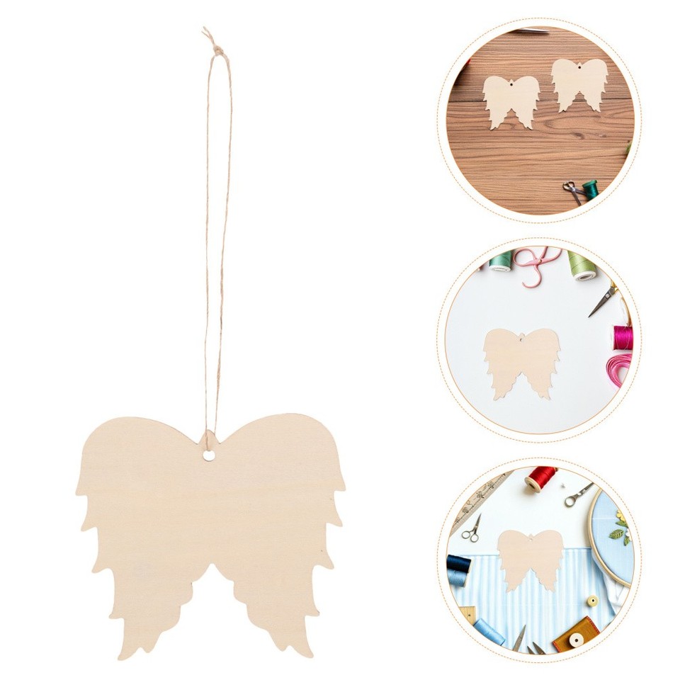 30pcs Angel Wing Wood Cutouts: Wooden Angel Wing Shaped Hanging ...