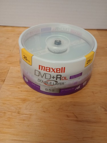 Maxwell DVD+R DL Disks 8.5 25 Pack 8X 240 Minute Single Sided Sealed ...