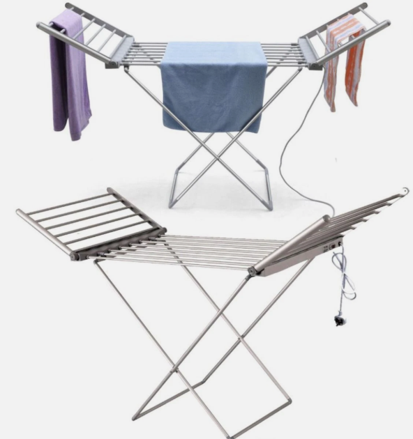 Electric Heated Clothes Airer Dryer Folding Laundry Indoor Wing Drying ...