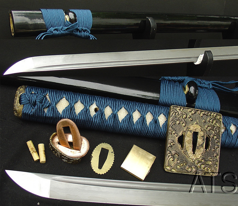 Japanese Hand Forged Folded Steel Samurai Sword CHOKUTO NINJATO ...