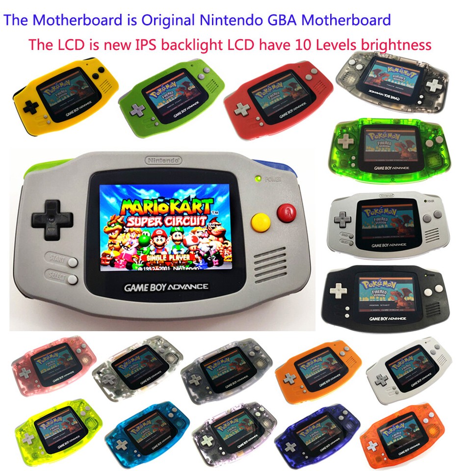 Gray V2 iPS LCD Backlight Backlit MOD Console Game Boy Advance GBA Game ...