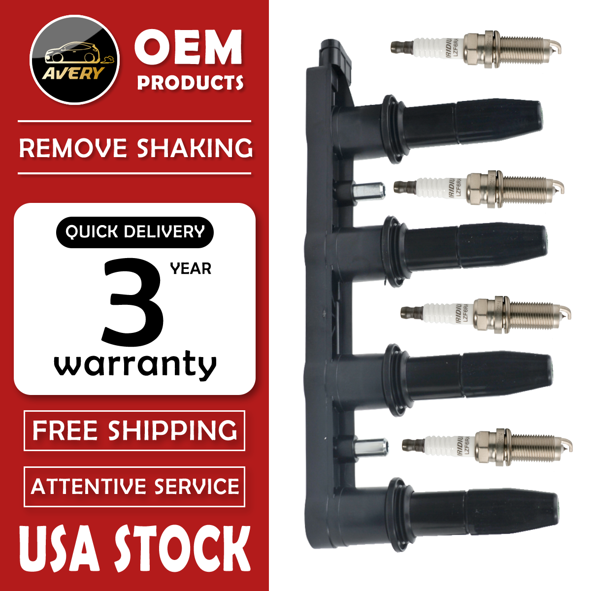 OEM Ignition Coil &4 Spark Plug for 1.8L Chevy Cruze Sonic Aveo5 ...