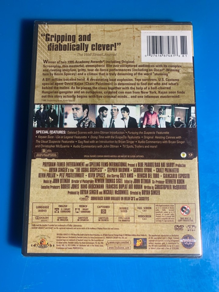 The Usual Suspects (DVD) full/widescreen………..BRAND NEW & SEALED ...