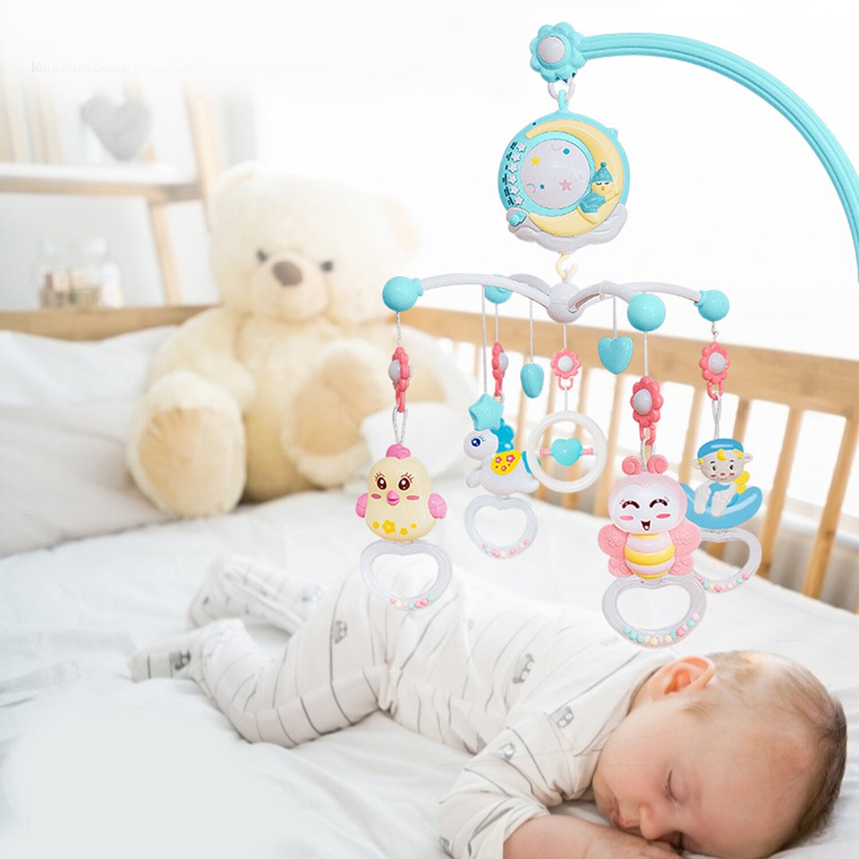 Baby Crib Mobile Toy with Lights and Music Star Projector Musical Box ...