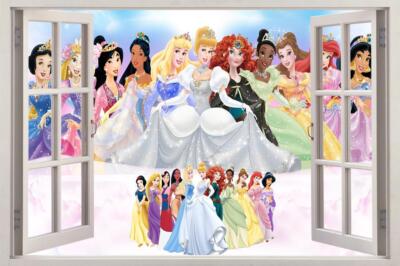 Disney Princesses 3D Window Decal Wall Sticker Home Decor Art Mural ...