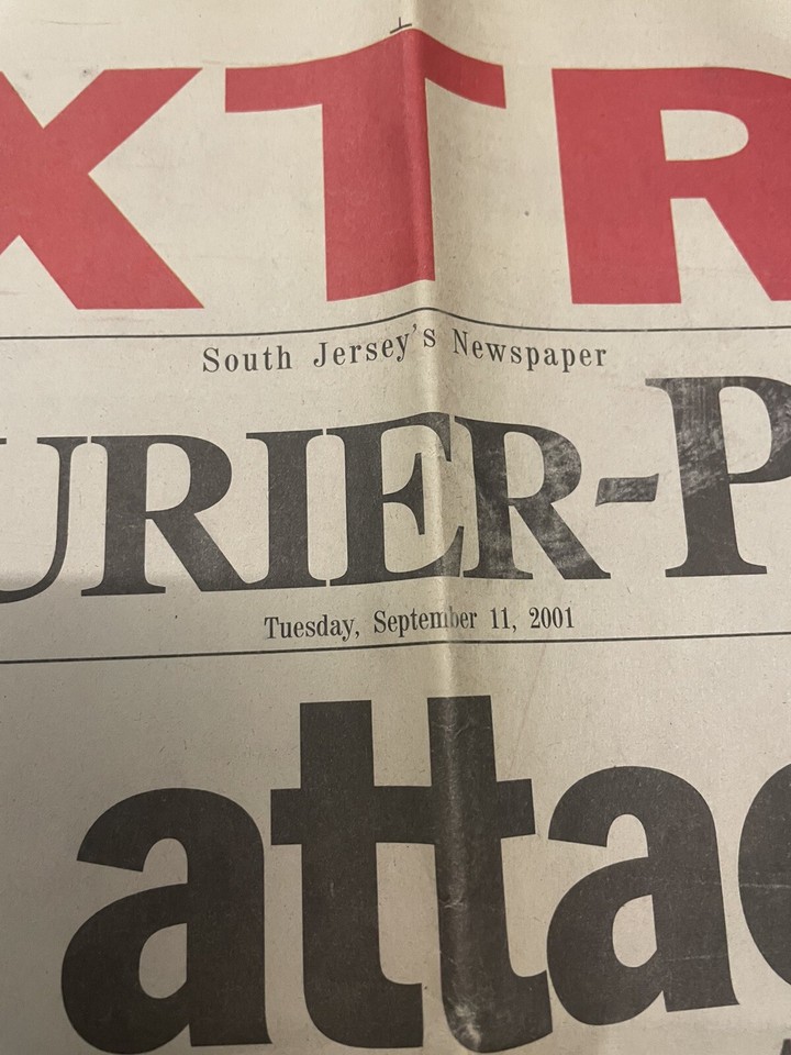 RARE September 11 2001 Dated 9/11/01 Courier Post 9/11 Newspaper GREAT ...
