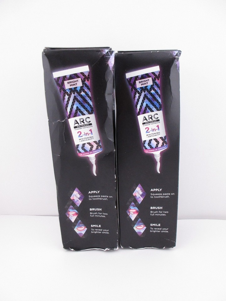 ARC Whitening Toothpaste 2 in 1, BRIGHT MINT, 3.0 oz ea, 2 ct - FREE ...