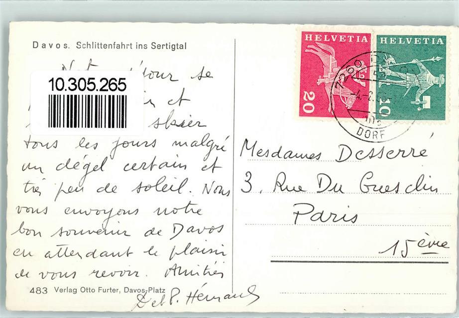 10305265 - Davos Clavadel Schlittenpartie mit Pferden im Winter im ...