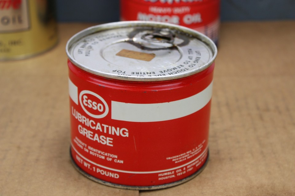 FULL NEAR MINT 50's era ESSO CHASSIS LUBE 1 LB. GREASE Old Unopened Tin ...