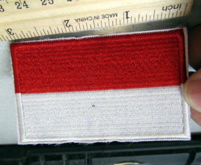 NEW Embroidered Patch hook n loop on back Patch, Indonesia Flag 3 x 2 ...