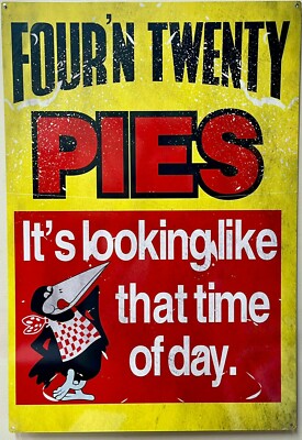 FOUR N TWENTY SIGN HUGE SANDWICH BOARD TYPE TIN METAL SIGN PERFECT ...