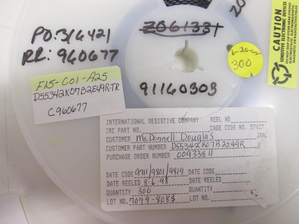 Lot of 300 D55342K07B2E49R F15-C01-A25 Fixed Film Resistors T59319 | eBay