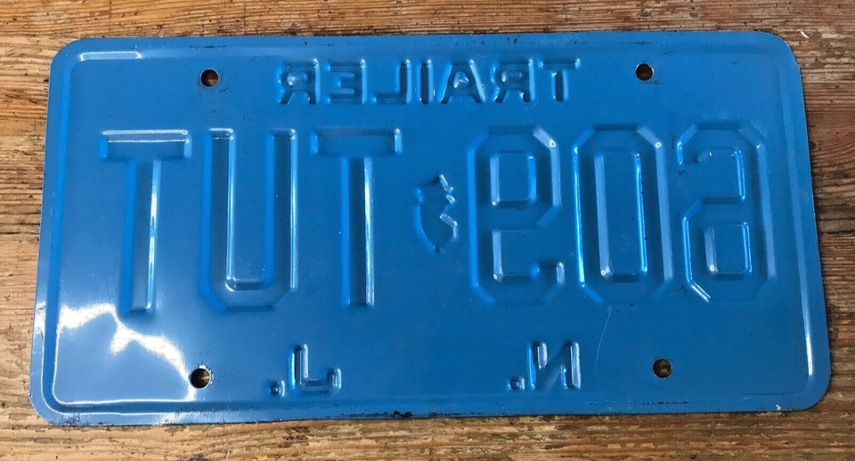 New Jersey License Plate 609-TUT N.J. Trailer Tags Plates Blue Yellow ...