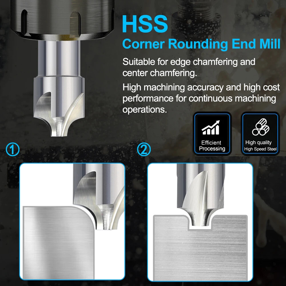 R5 R8 R10 Corner Rounding End Mill Radius Milling Cutter CNC Router ...