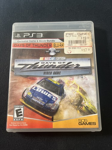 Days of Thunder PS3 PlayStation 3 - Complete CIB 812872013169 | eBay