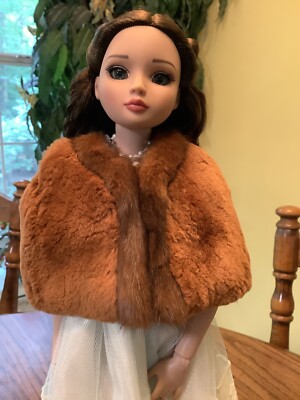 Dimitha Handmade Sheared Beaver Fur & Cinnamon Mink Cloak Cape for 16 ...