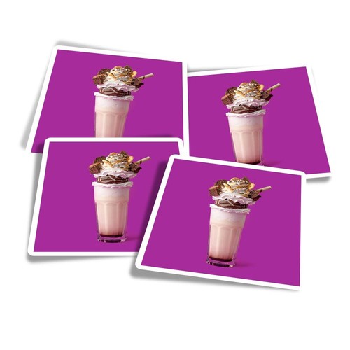 4x Vinyl Stickers Milkshake Stack Sweets Cafe Drink #63207 | eBay UK
