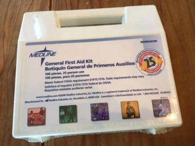 MEDLINE GENERAL FIRST AID KIT 106 PIECES MEETS OSHA REQUIREMENTS 25 ...