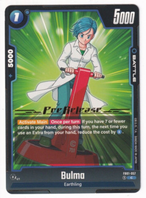 Bulma FB01-057 C Pre-Release Stamp Awakened Pulse Dragon Ball Fusion ...