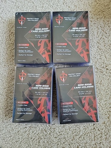 Shield Titan Semi-Rigid Card Holders X4 Lot 200 Total 50 Count Brand ...