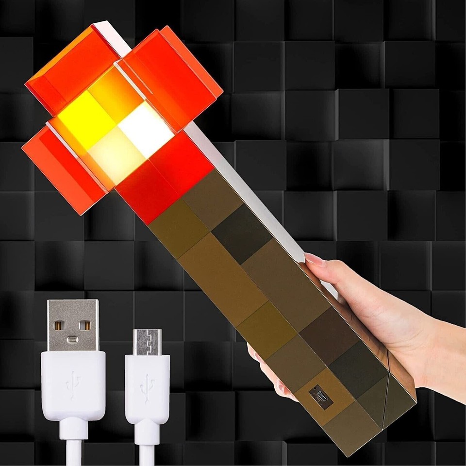 Minecraft Torch Rechargeable Portable Night Light Redstone Torch ...