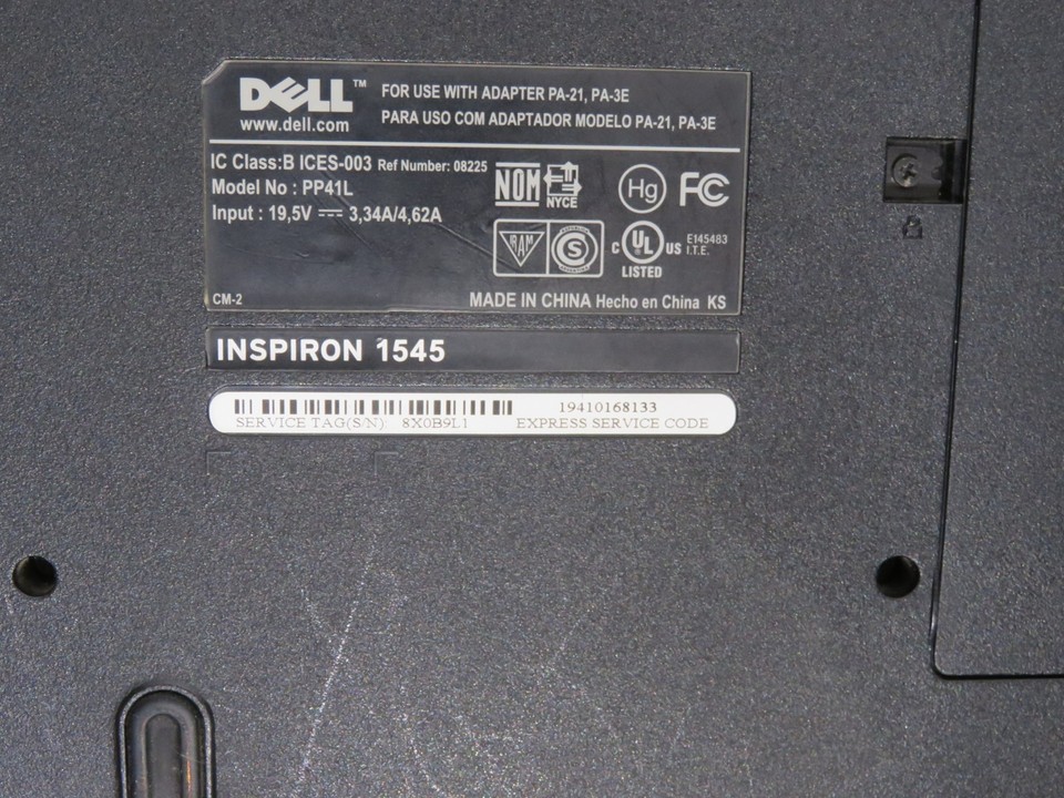 DELL Inspiron 1545 Model PP41L 4GB 64 Bit OS, Windows 11, Pentium Dual ...
