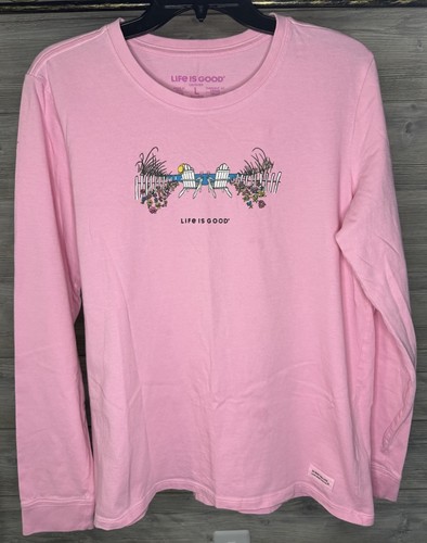Women’s Life Is Good Pink Long Sleeve Shirt Size Large NWOT | eBay