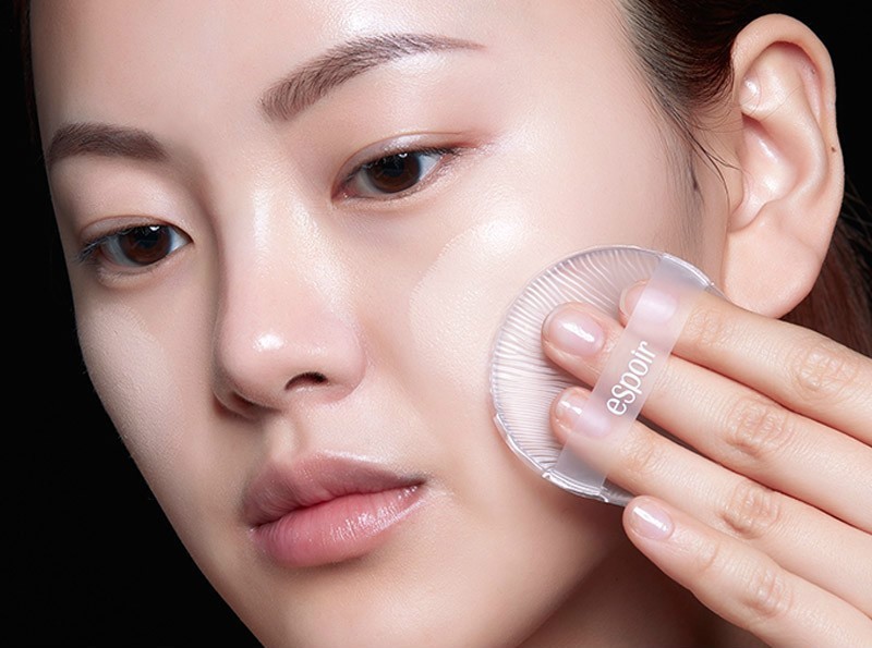 Espoir Silicone puffs Glass transparent not eat powder face flutter air ...