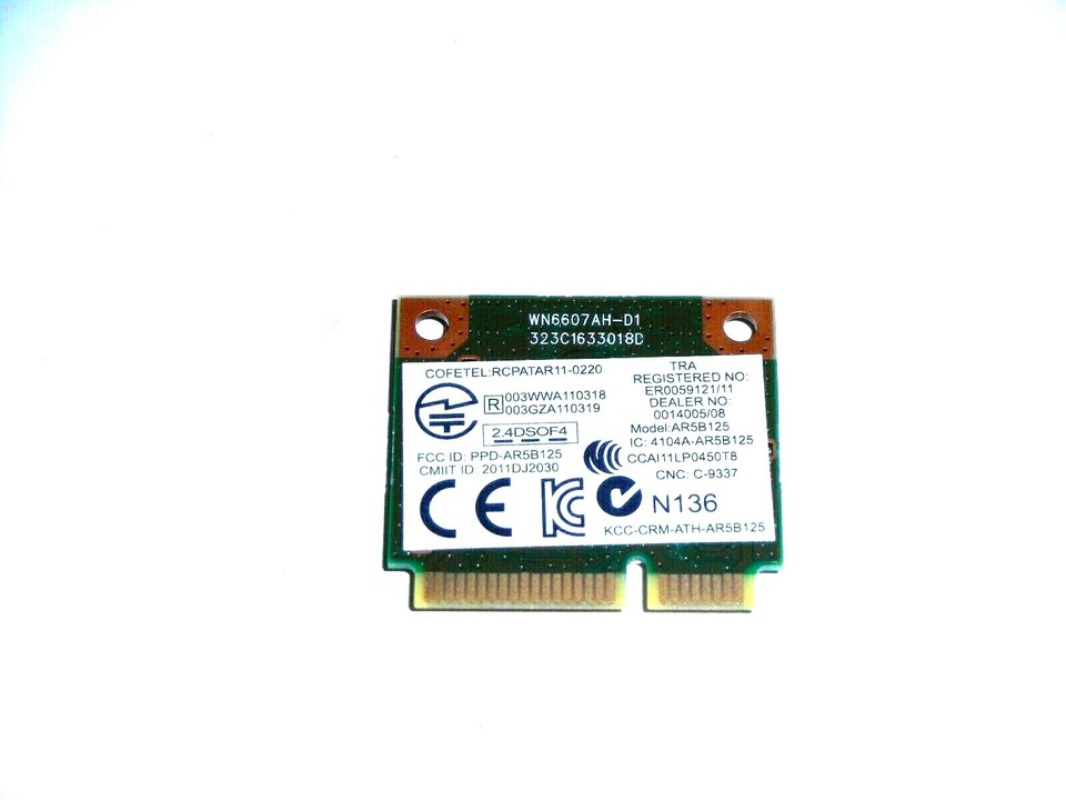New Dell Wireless 1506 DW1506 802.11b/g/n PCIe Half AR5B125 HB125 AMA01 ...