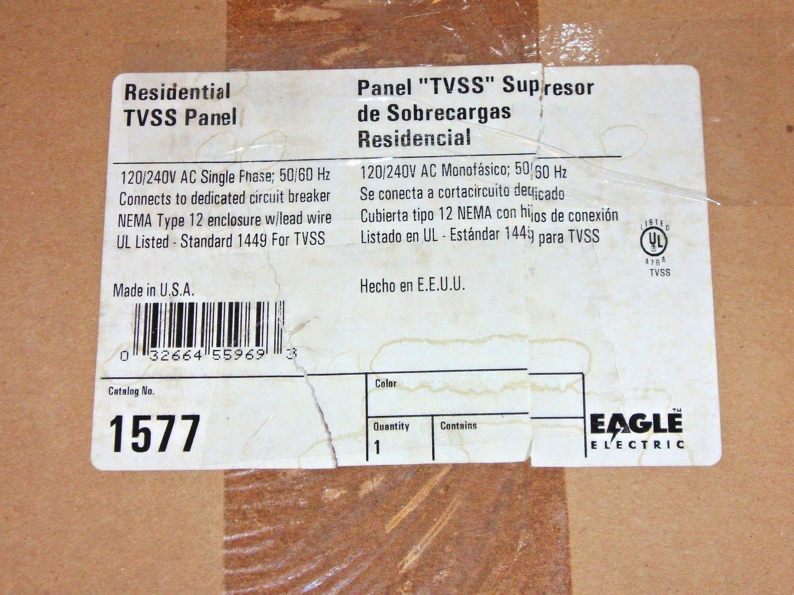 EAGLE ELECTRIC 1577 RESIDENTIAL TVSS PANEL 120/240W | eBay